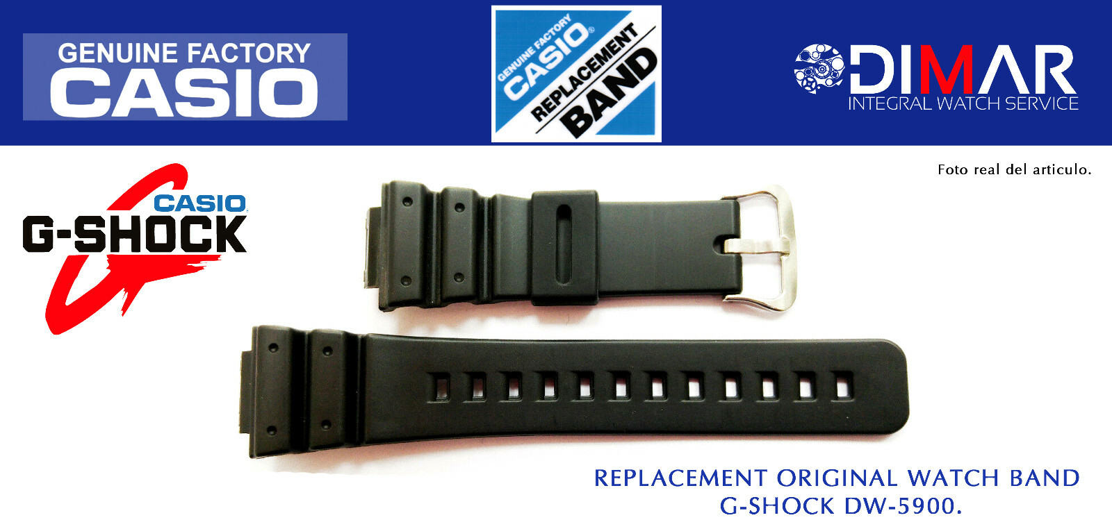 Vintage Casio Original Watch Band DW-5900 DW-6000 DW-6100-C, GW-6600 ...