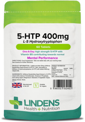 Lindens 5-HTP 400mg 4-PACK 240 Tablets 5 HTP 5HTP L-5-Hydroxytryptophan ...