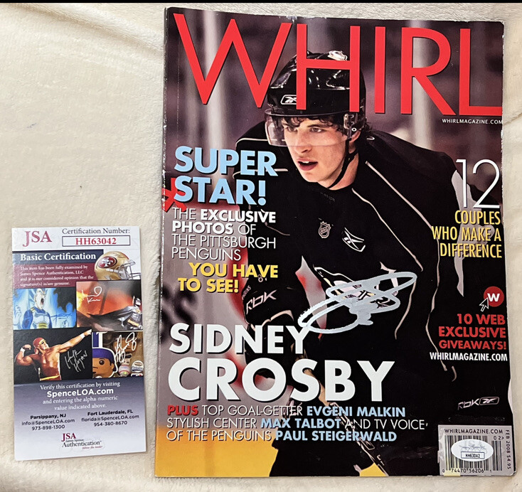 Sidney Crosby Signed Pittsburgh Penguins Sports Whirl magazine Fed 2008 ...