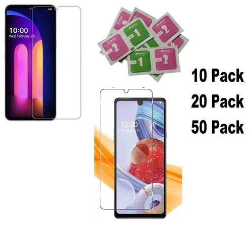 Pack of 10 20 50 Tempered GLASS for LG Stylo 6/V60/K51/Revvl 6/6 Pro ...