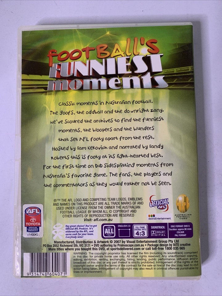 VFL AFL Football's Funniest Moments (DVD) Sam Kekovich All Regions | eBay