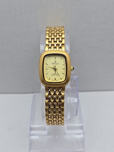 Womens Rare Perucci Milano Essential Watch 24k Gold Plate Swiss Movt ...