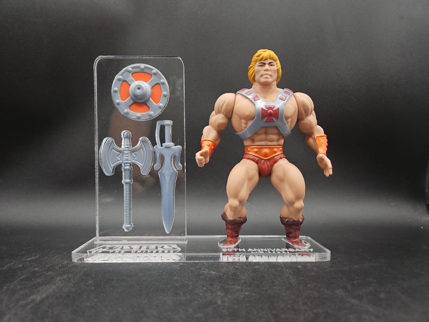 MOTU 80TH Anniversary He-Man Acrylic Base Set ** No Action Figure ...