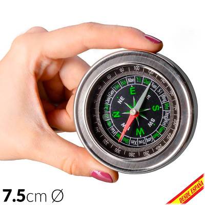 BRUJULA COMPAS COMPASS METALICO NAUTICO DE MANO AGUJA MAGNETICA ...
