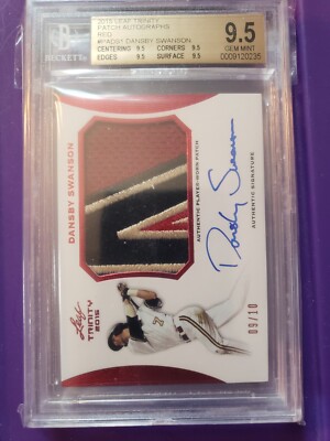 Dansby Swanson 2015 Leaf Trinity Patch Auto Red BGS 9.5 10 Auto 9/10 | eBay
