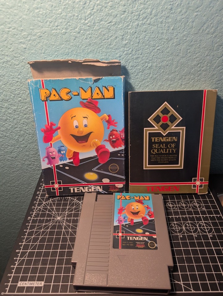 Pac-Man Tengen Gray Nintendo NES Authentic Box, Cart And Tengen Box | eBay