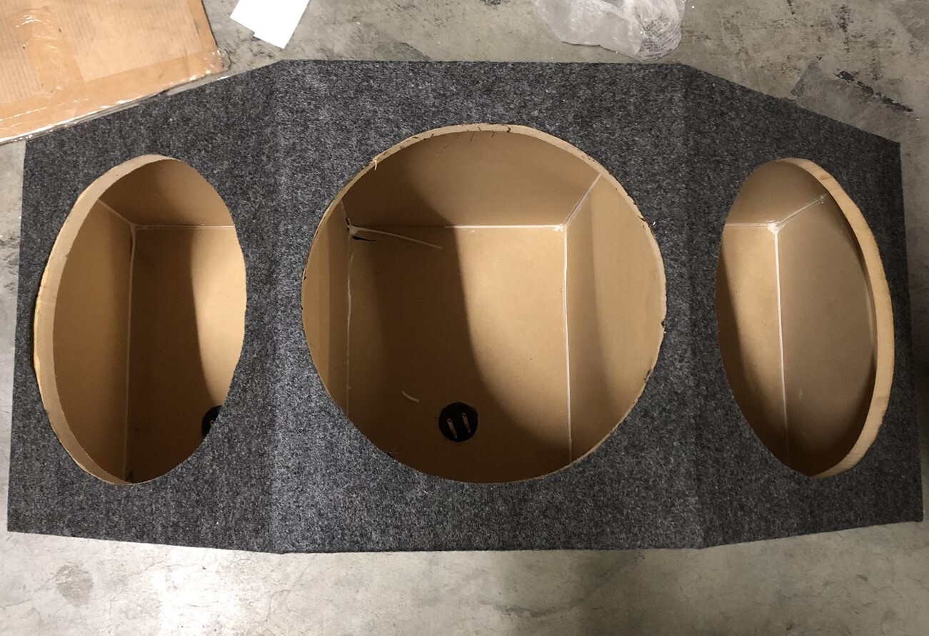 Qpower 12 in. Three Hole Unloaded Subwoofer Speaker Box Enclosure ...