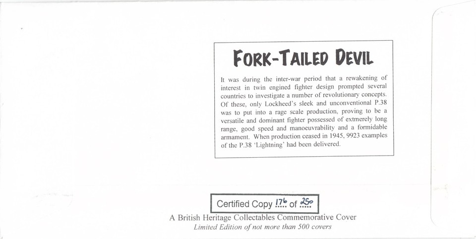 (140988) Fork-Tailed Devil Occasions SIGNED BHC FDC Boscombe Down 2001 ...