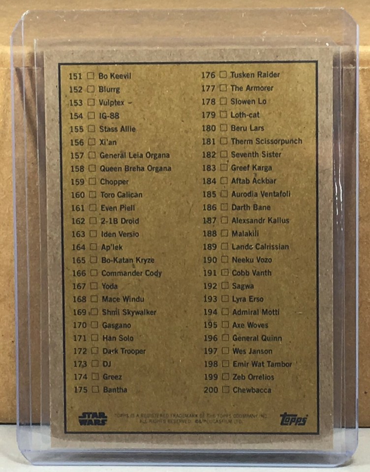 2021 TOPPS STAR WARS LIVING SET CHECKLIST 101 - 200 Print Run 1582 | eBay