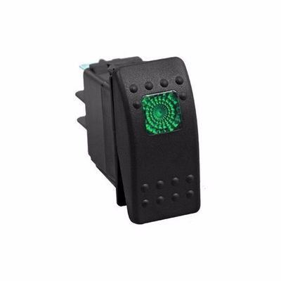 20 Amp 12 Volt Momentary/Off Marine Rocker Switch Green UTV Waterproof ...