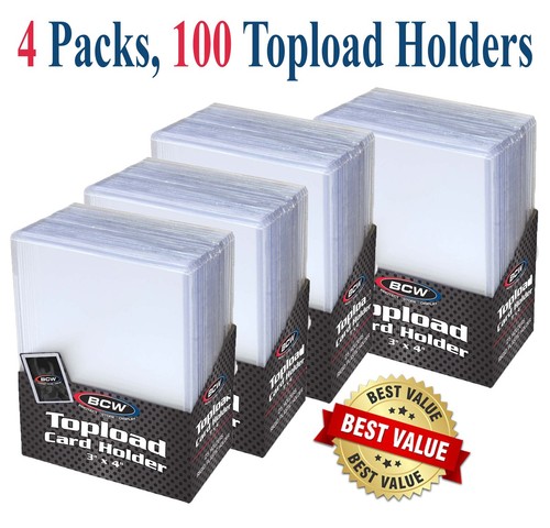 100 BCW Standard Topload Card Holders 3x4 Trading Sport Game Sleeve MTG ...
