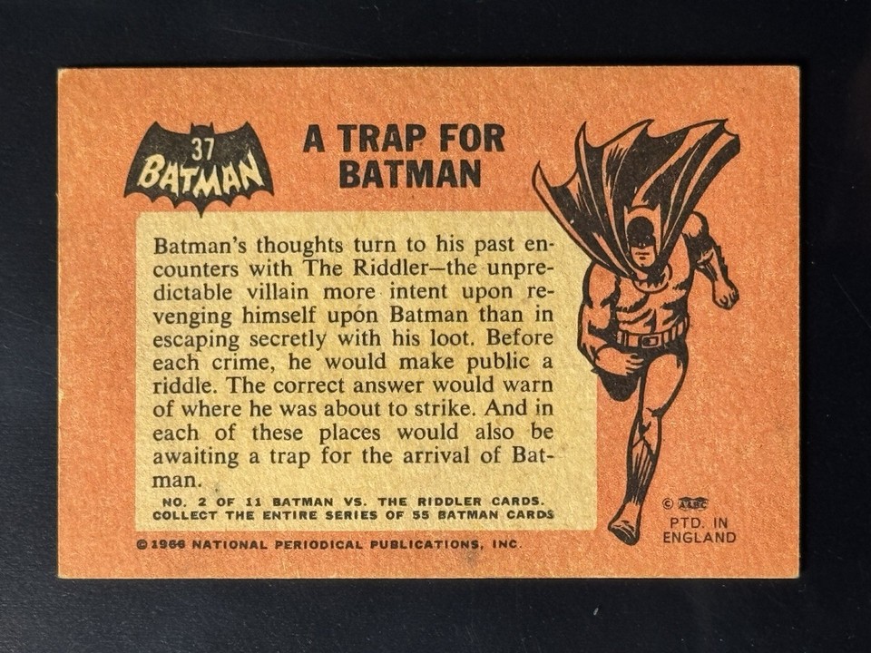 1966 Topps A&BC England BATMAN Black Bat UK #37 A Trap For Batman | eBay