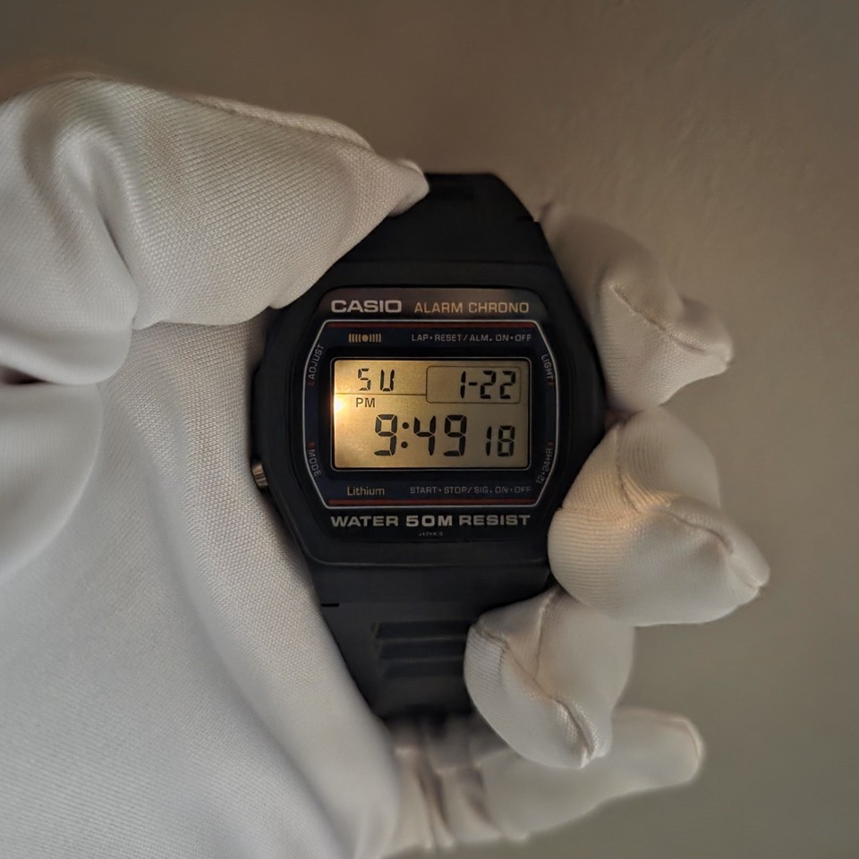 NOS CASIO W-26 LITHIUM ALARM CHRONO WR 50M VINTAGE DIGITAL WATCH JAPAN ...