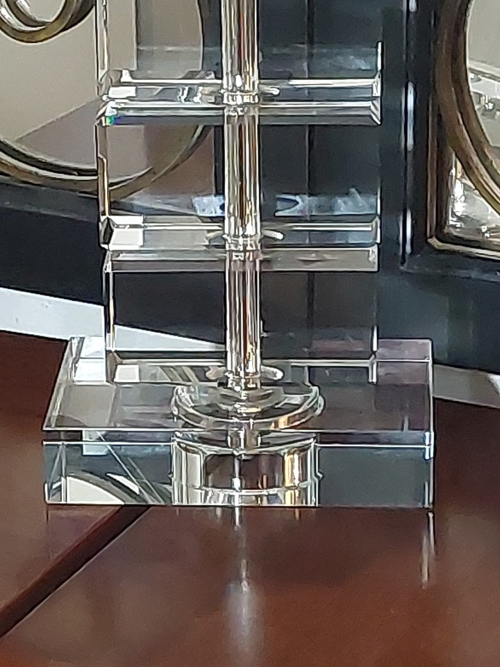 Modern Heavy Clear Solid Blocks Table LAMP 5-Stacked Blocks 4.5"X2.5 ...