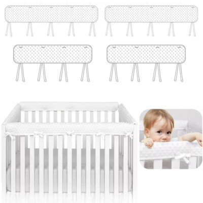 4Pcs Crib Rail Covers Protector Safe Teething Guard Wrap for Standard ...