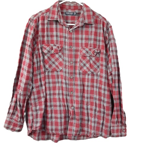 Faded Glory Men's Flannel Shirt Size LARGE 42-44, Red/Gray, Button down ...