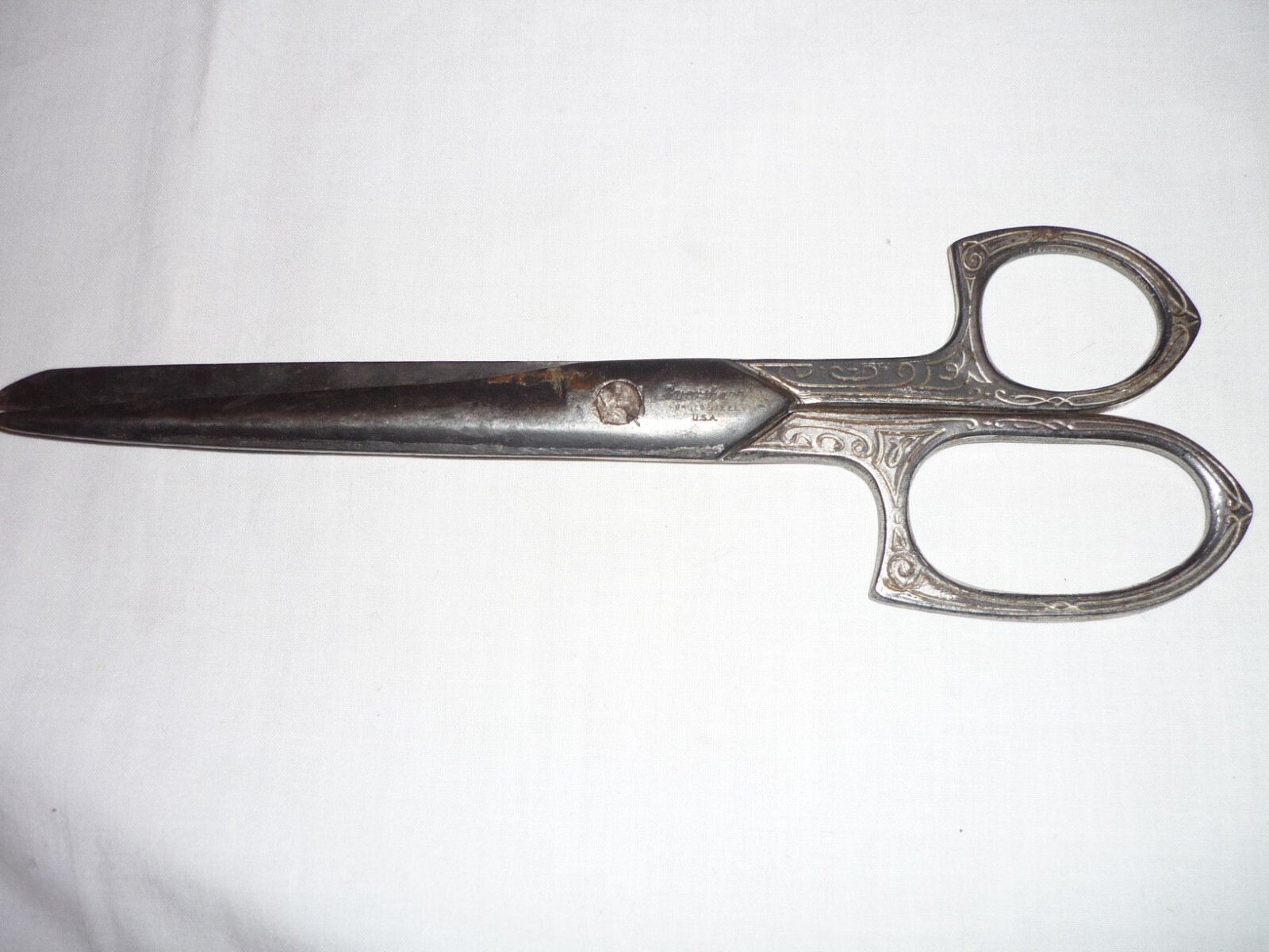 Vintage Antique EVERSHARP 8" Scissors with ORNATE DESIGNED HANDLES U.S ...