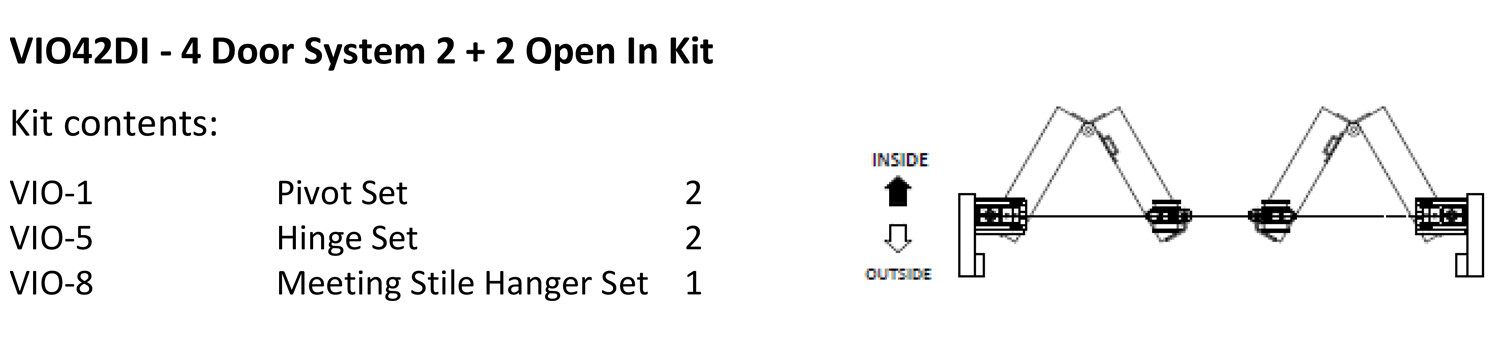 McCallum VIO Folding 4 Door 2+2 Open In Hardware Kit Satin Stainless ...