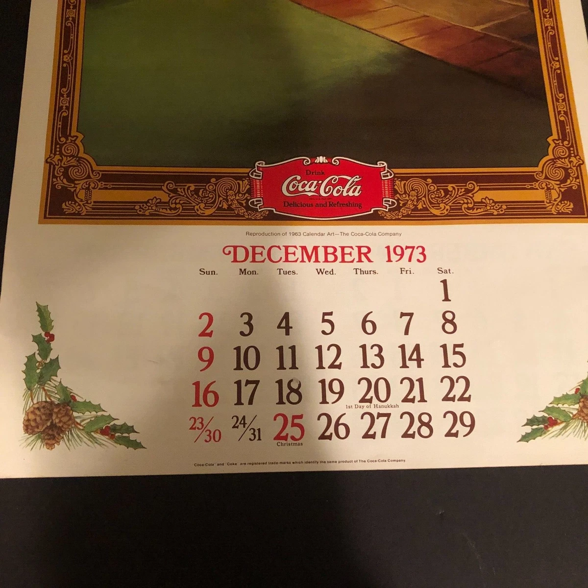 1973 1974 Coca Cola Calender