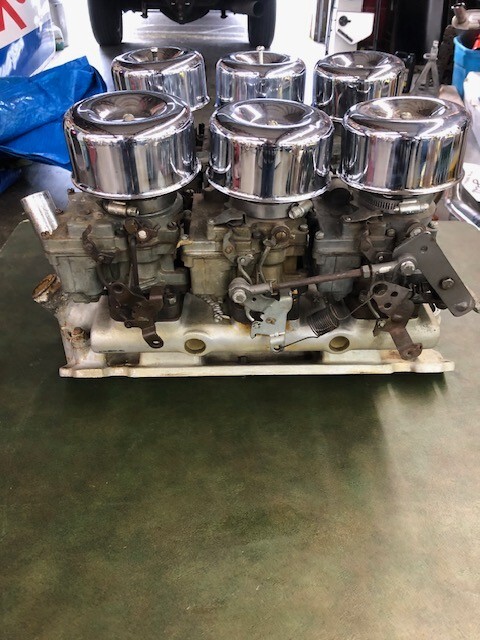 VINTAGE CHEVROLET SMALL BLOCK EDELBROCK 6X2 CROSS RAM INTAKE, HOT ROD ...