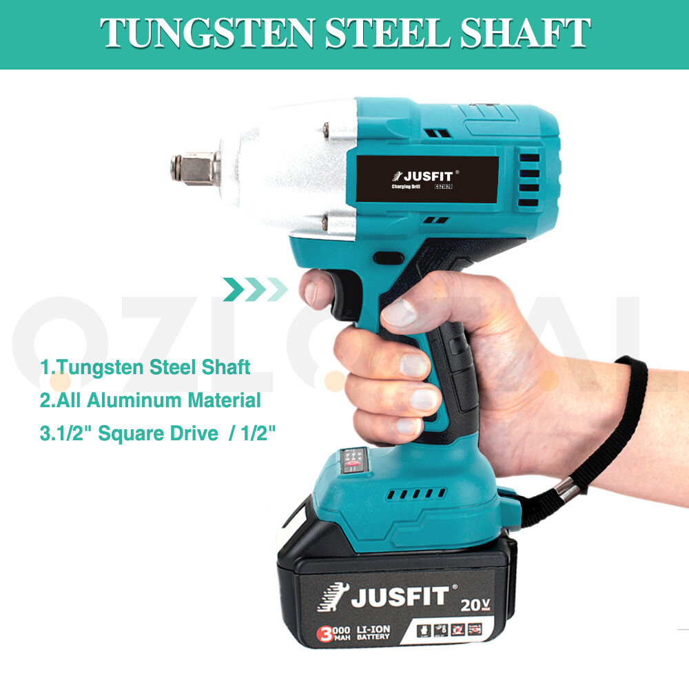 1500NM Brushless Cordless 1/2'' Impact Wrench Rattle Gun For Makita 18V ...