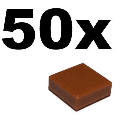 NEW LEGO - TILES - 1 x 1 - Orange Dark tile x 50 - smooth flat tiler ...