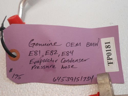 Genuine BMW E81,E82,E84 Evaporator Condenser Pressure Hose 64539151734 ...