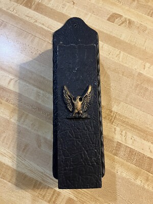 Large Match Holder Box Vintage Eagle Wall Mount Heavy Metal Fireplace ...