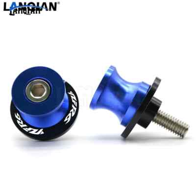 YAMAHA YZF R6 BLUE Motorcycle Swingarm PADDOCK STAND BOBBINS | eBay