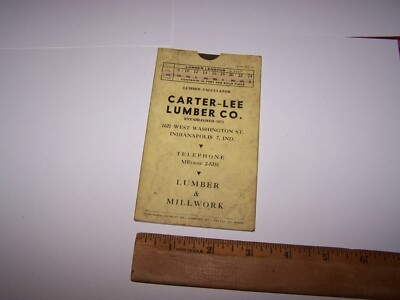 Vintage CARTER LEE LUMBER COMPANY Lumber Calculator INDIANAPOLIS ...