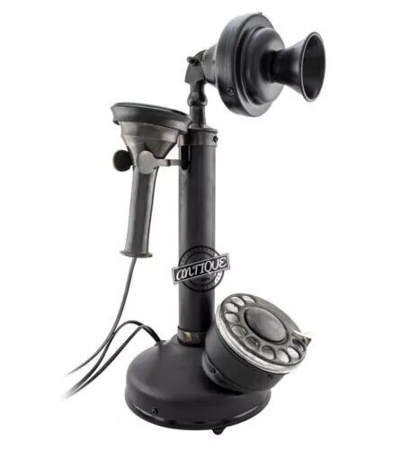 Telephone Candlestick Rotary Antique Black Finished Phone Collectible ...