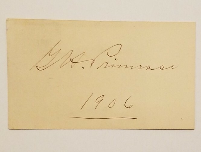 GEORGE H. PRIMROSE DANCER PERFORMER 1906 SIGNED 3.5" x 2.25" AUTOGRAPH ...