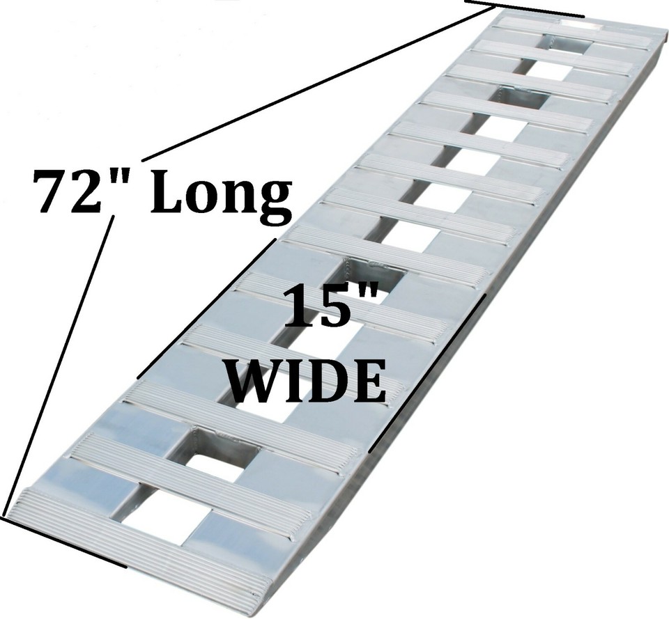 (1) 6'_72"_X_15"_3400_LB ALUMINUM CAR TRUCK TRAILER RAMPS auto hauler ...
