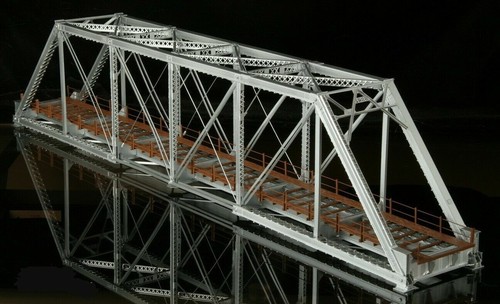 Brass handmade super detail 23' Pin-connected Pratt Truss Bridge HO 1: ...