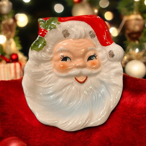 Vintage Christmas Santa Claus Face Wall Hanging Spoon Rest Candy ...