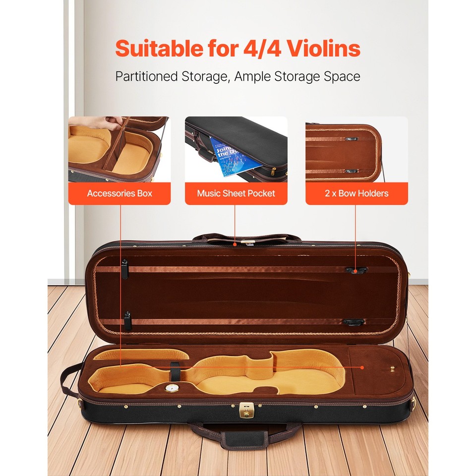 Portable Nylon Fabric 4/4 Full Size Violin Case Anti-Scratch Travel ...