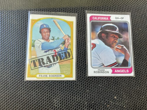 1972 TOPPS BASEBALL FRANK ROBINSON 2 Card LOT 1972 HIGH NUMBER #754 ...