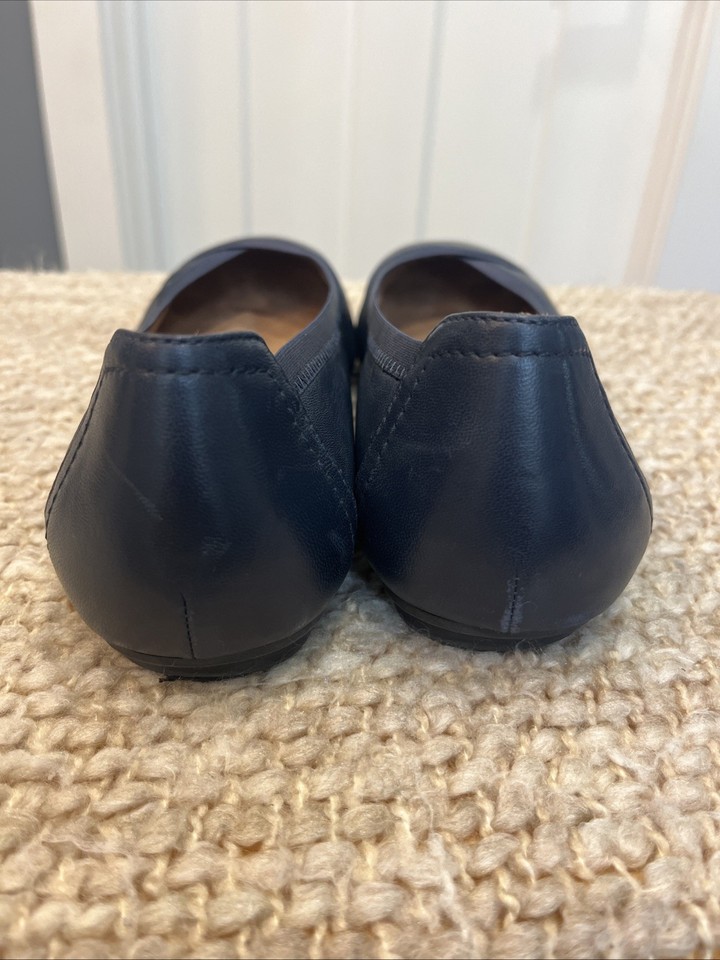 Vionic Caroll Navy Leather Ballet Flats Women's Size 7 Classic Comfort Preppy | eBay