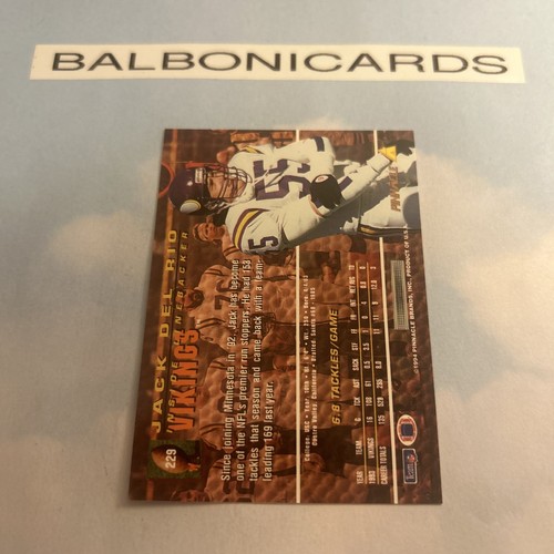 1994 Pinnacle Football Card #229 Jack Del Rio Vikings NM+ Free Shipping ...