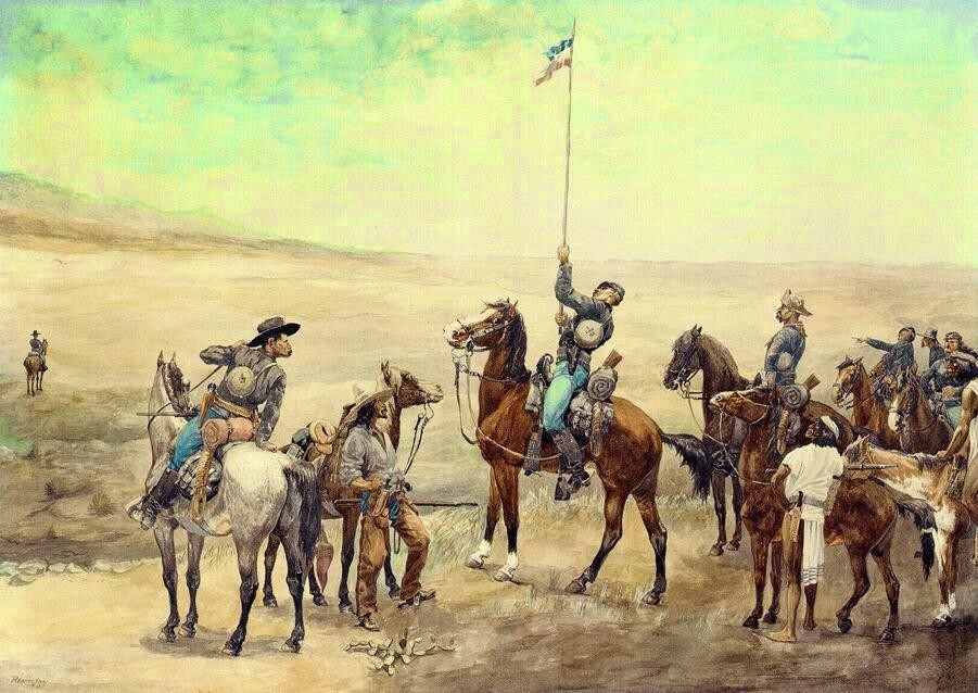 Signalling – Frederic Remington Western Cowboy Art Print – 1885 ...