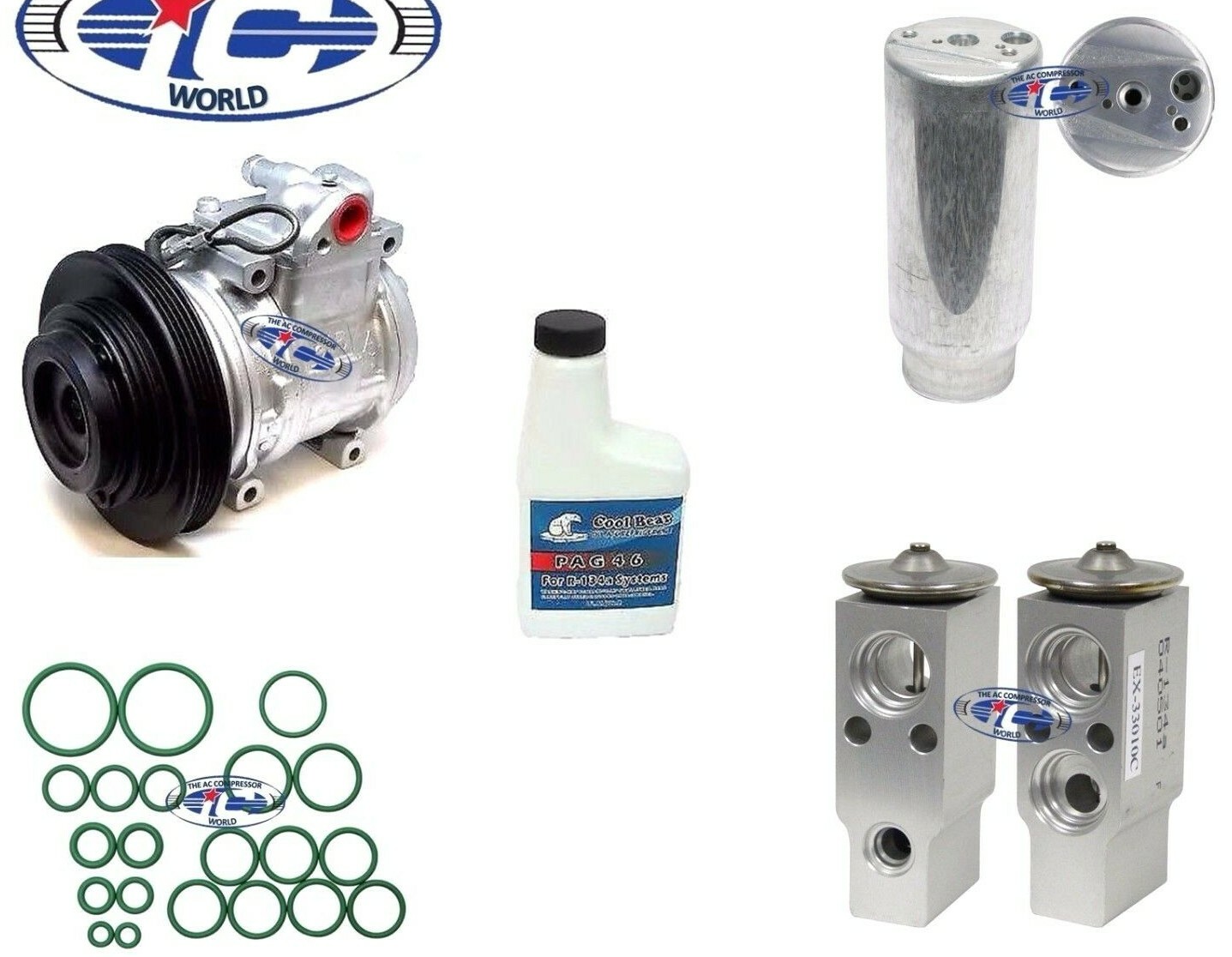A/C Compressor Kit Fits Toyota Corolla 1993 L4 1.6L 1.8L OEM 10PA15C ...