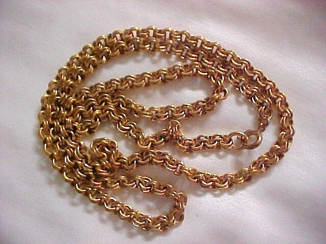 Vintage Rolo Chain 24" Double Linked Gold Tone Necklace Beautiful | eBay