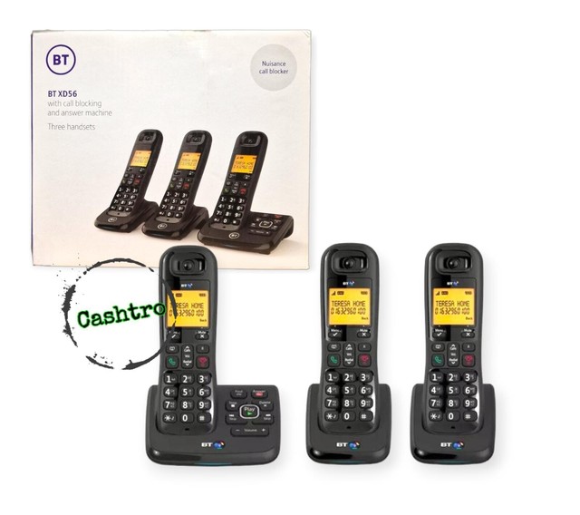 BT XD56 Trio Cordless Phones with Answering Machine - Black for sale ...
