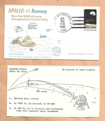 APOLLO 11 RECOVERY JUL 24,1969 PAFB SPACECRAFT SWANSON SPACE COVER NASA ...