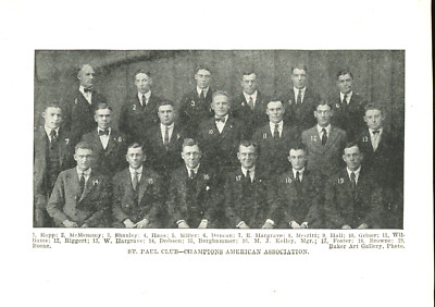 1921 Baseball Guide Page - 1920 American Association Champion St. Paul ...
