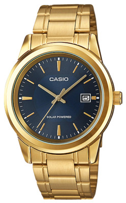 Casio MTP-VS01G-2A Men's Standard Solar Powered Stainless Steel Date ...
