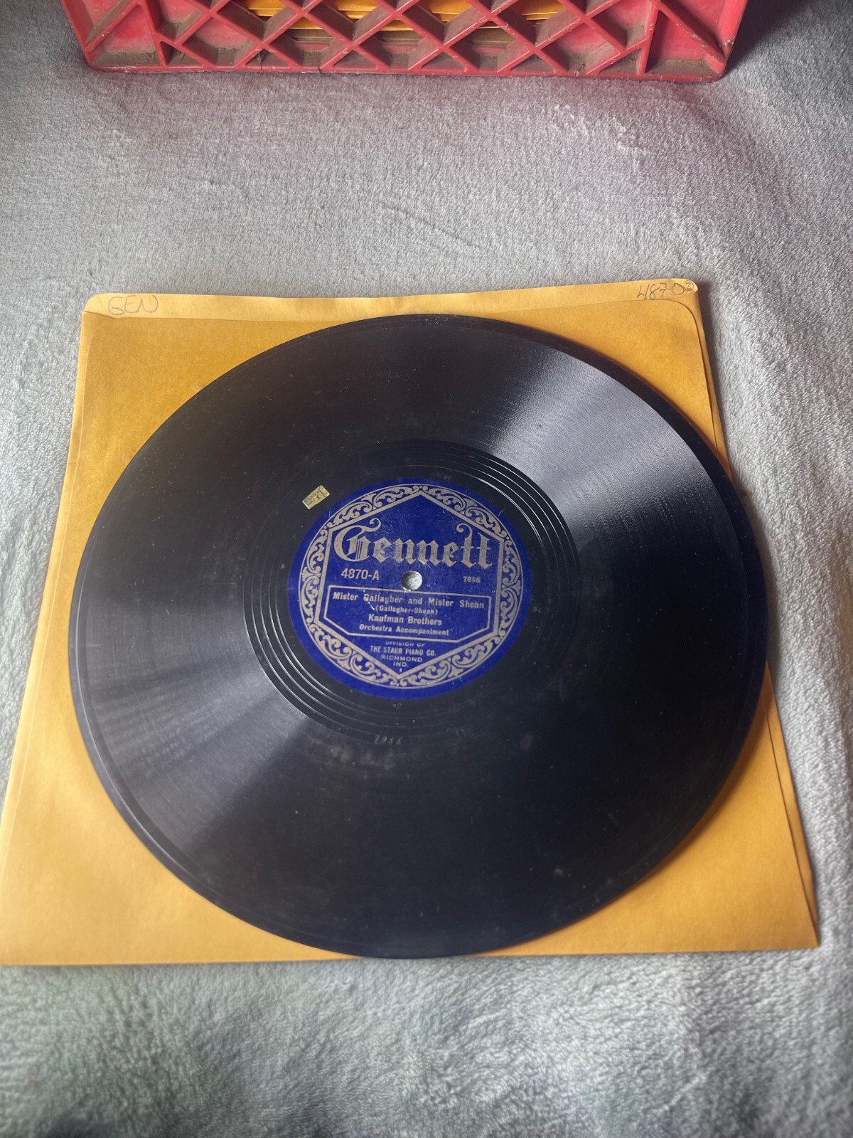 GENNETT Record 78 rpm 4870 MISTER GALLGHER & MISTER SHEAN / ALL OVER ...