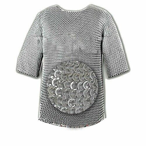 Round Riveted With Solid Ring Chain Mail Hauberk Large Size Chainmail ...