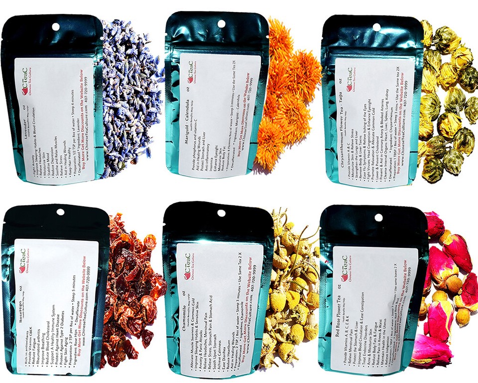 Tea Sampler, 6 Flower Herbal Teas, Decaffeinated, Loose Leaf Tea | eBay