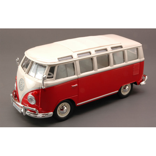 VW T2 VAN SAMBA 1962 RED WITH WHITE ROOF 1:25 Maisto Auto Stradali ...